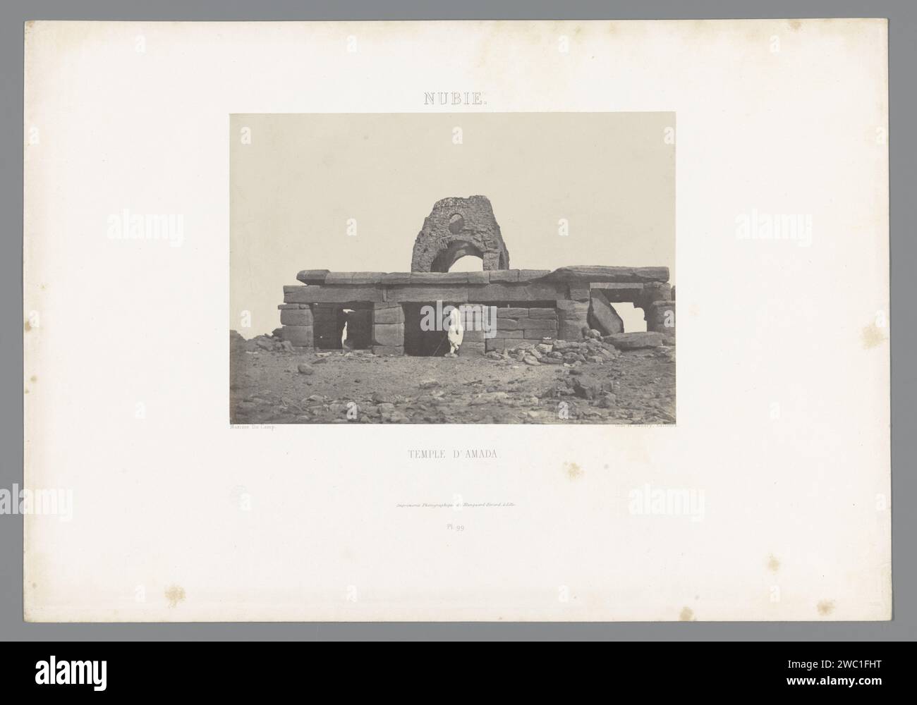 Temple of Amada, with dome of a Coptic Church, Egypt, Maxime du Camp ...