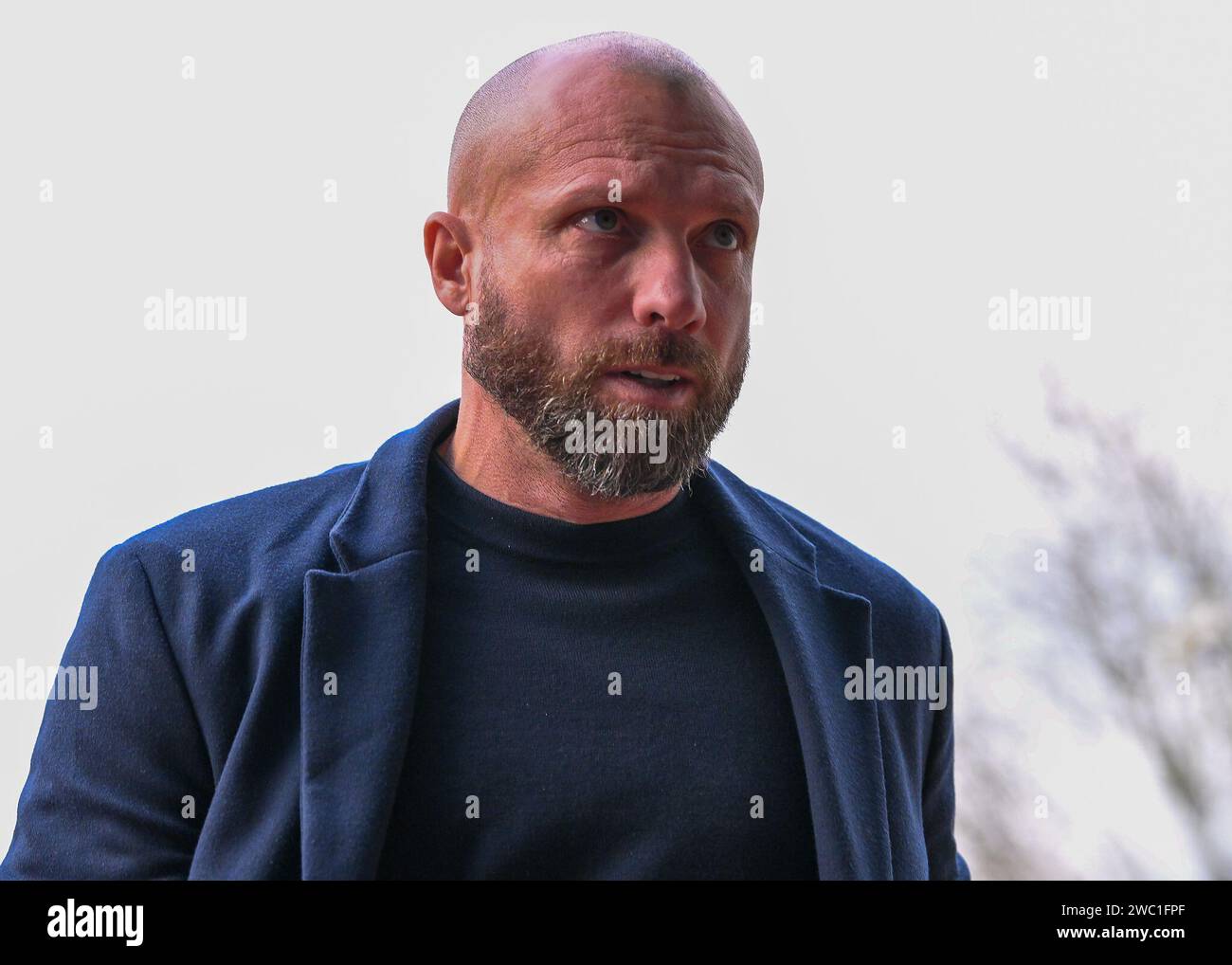 Manager of Plymouth Argyle Ian Foster arrives during the Sky Bet ...