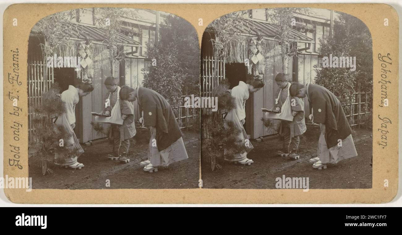 New Year's greeting in Japan, T. Enami, 1900 - 1907 stereograph ...
