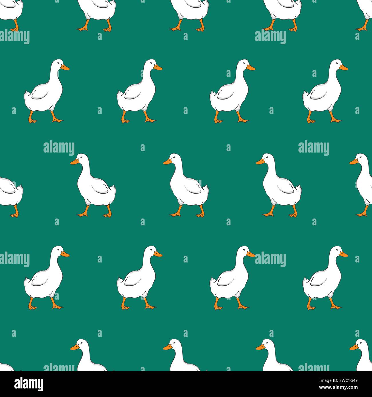 Cute duck seamless pattern. Vector illustration Stock Vector Image ...