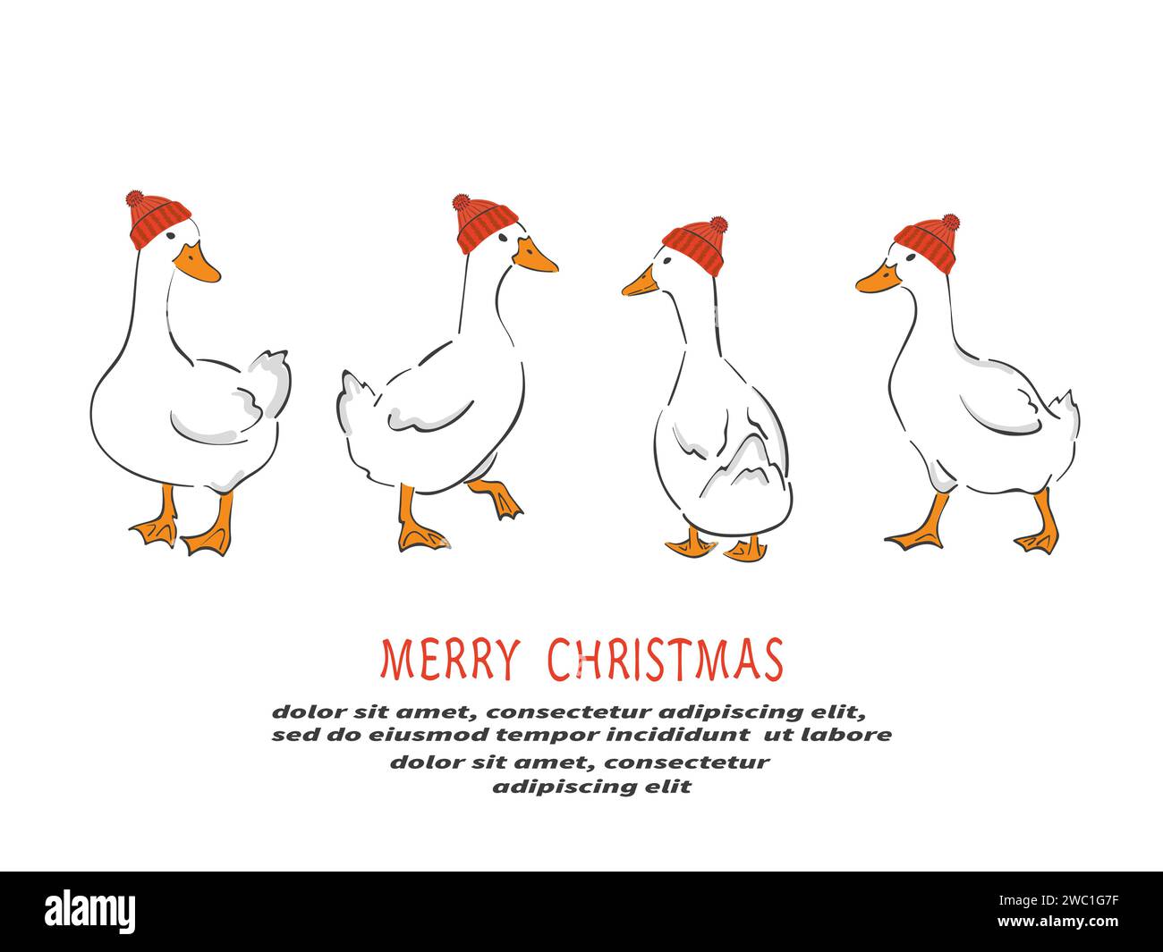 Christmas geese Stock Vector Images - Alamy