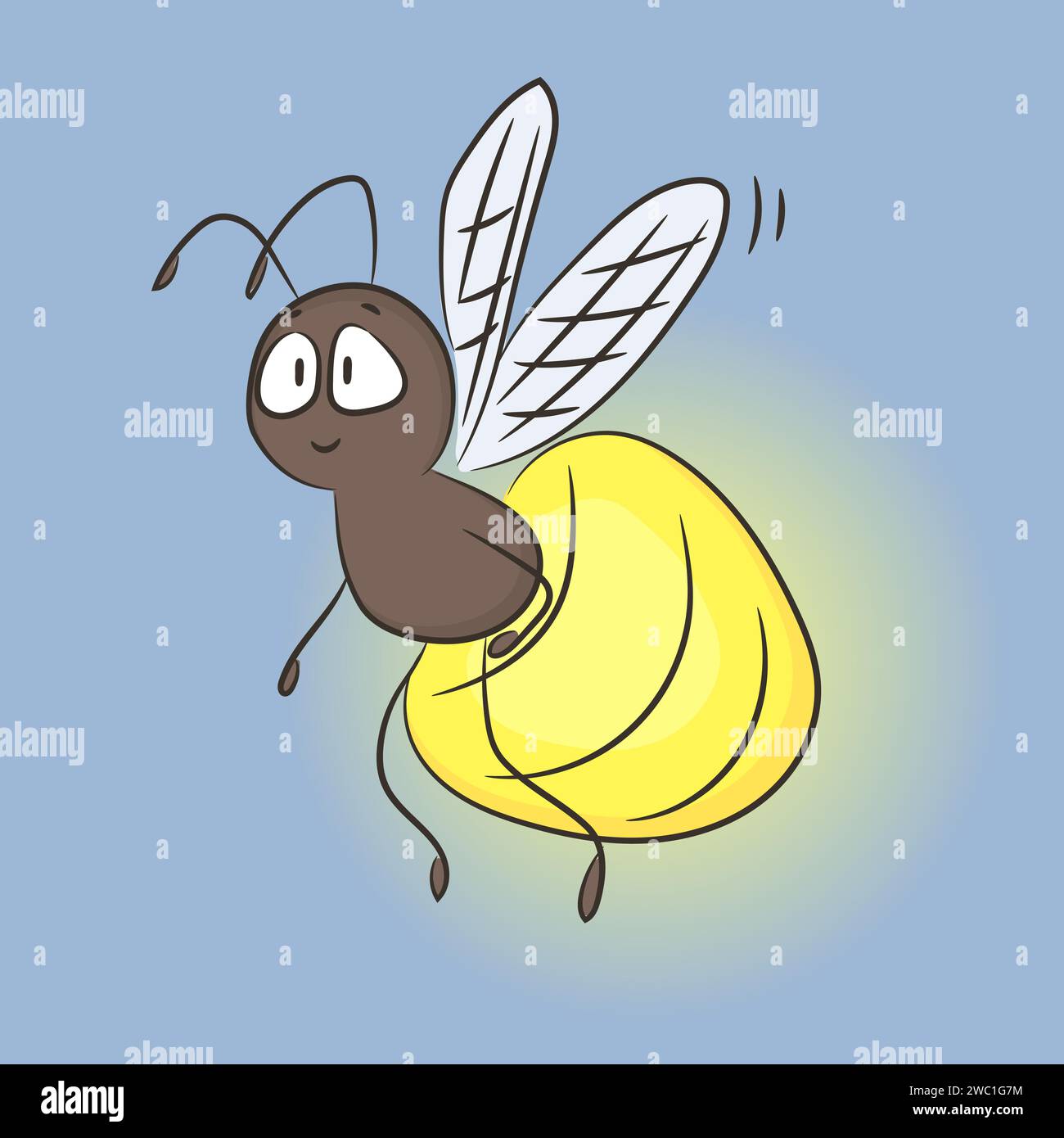 Cartoon firefly vector illustration. Cute little bug Stock Vector Image & Art - Alamy