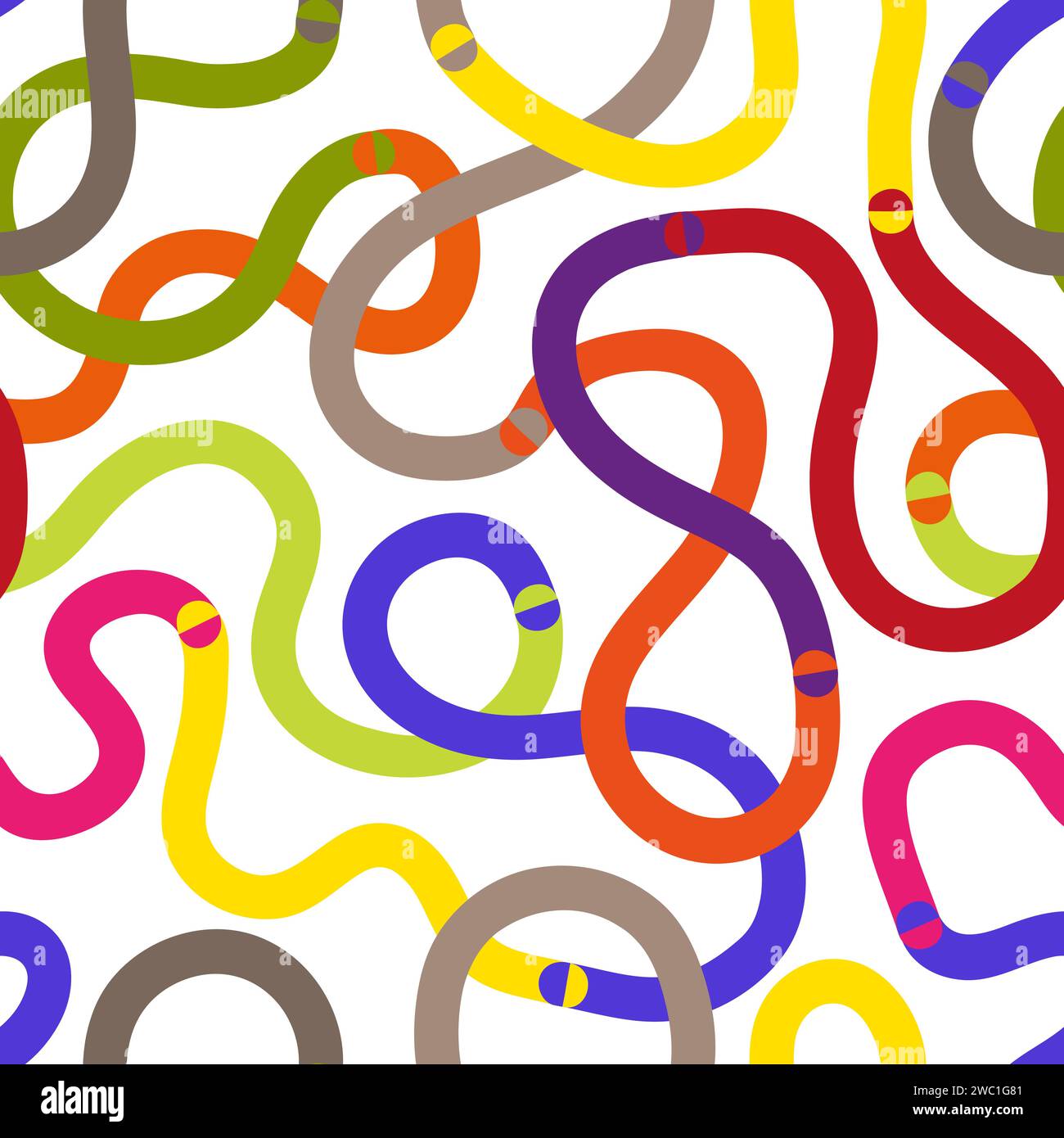 Colorful line seamless pattern. Vector fun background for kids in ...
