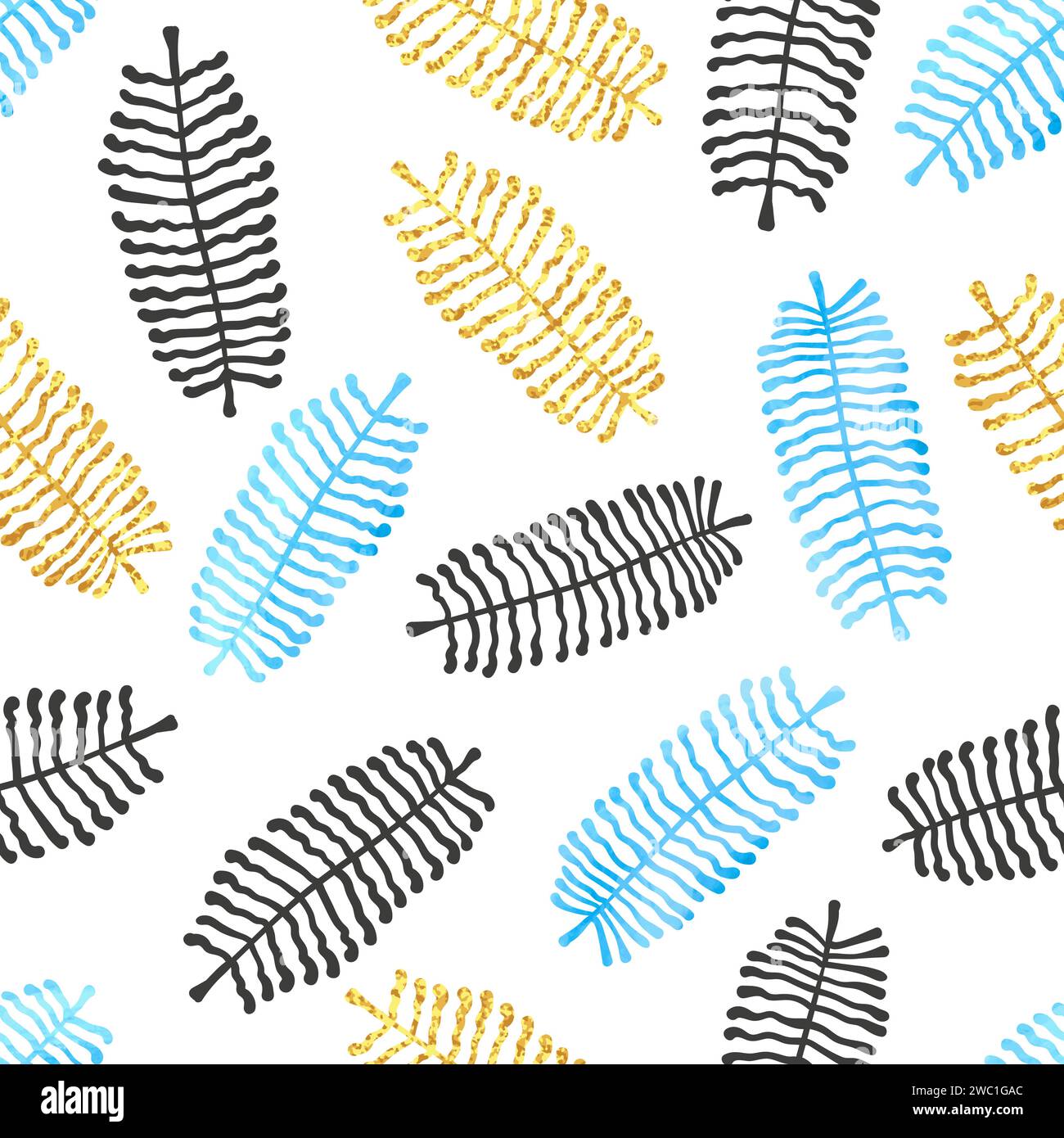 Abstract leaves pattern. Seamless tropical leaf vector background Stock ...