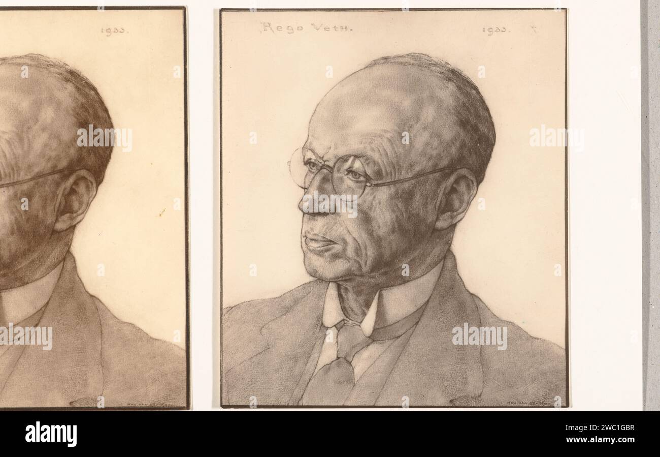Photo production of a portrait of Rego Veth by Han van der Kop, Adriaan ...