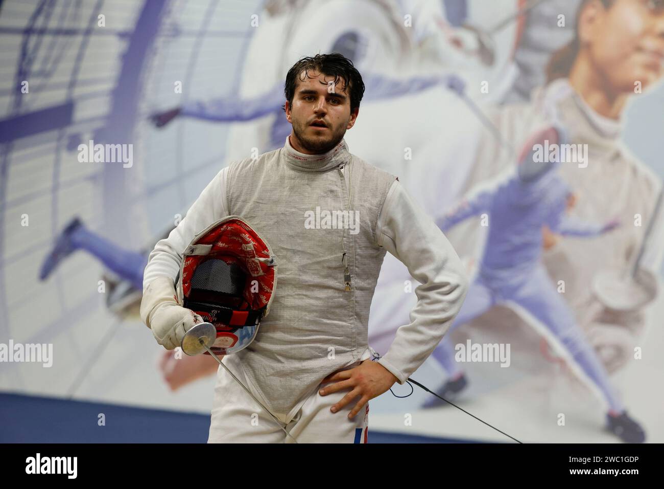 Paris, France. 13th Jan, 2024. MADER Joffrey (FRA) lost against HAMZA ...