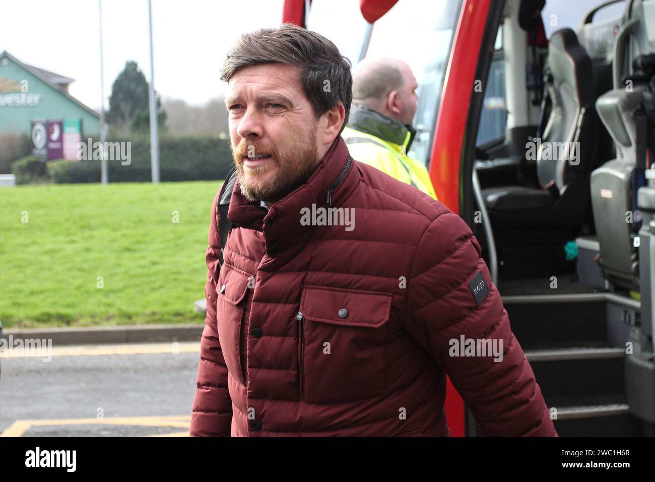Cheltenham Town manager Darrell Clarke arriving at Toughsheet Community ...