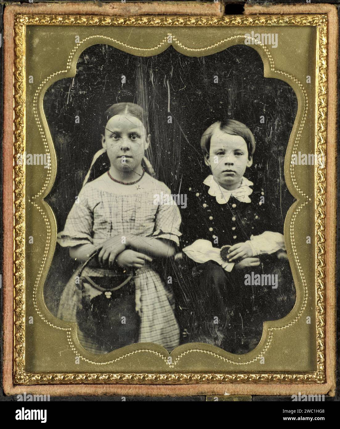 Portrait of an unknown girl and boy, Anonymous, c. 1840 - c. 1860 ...