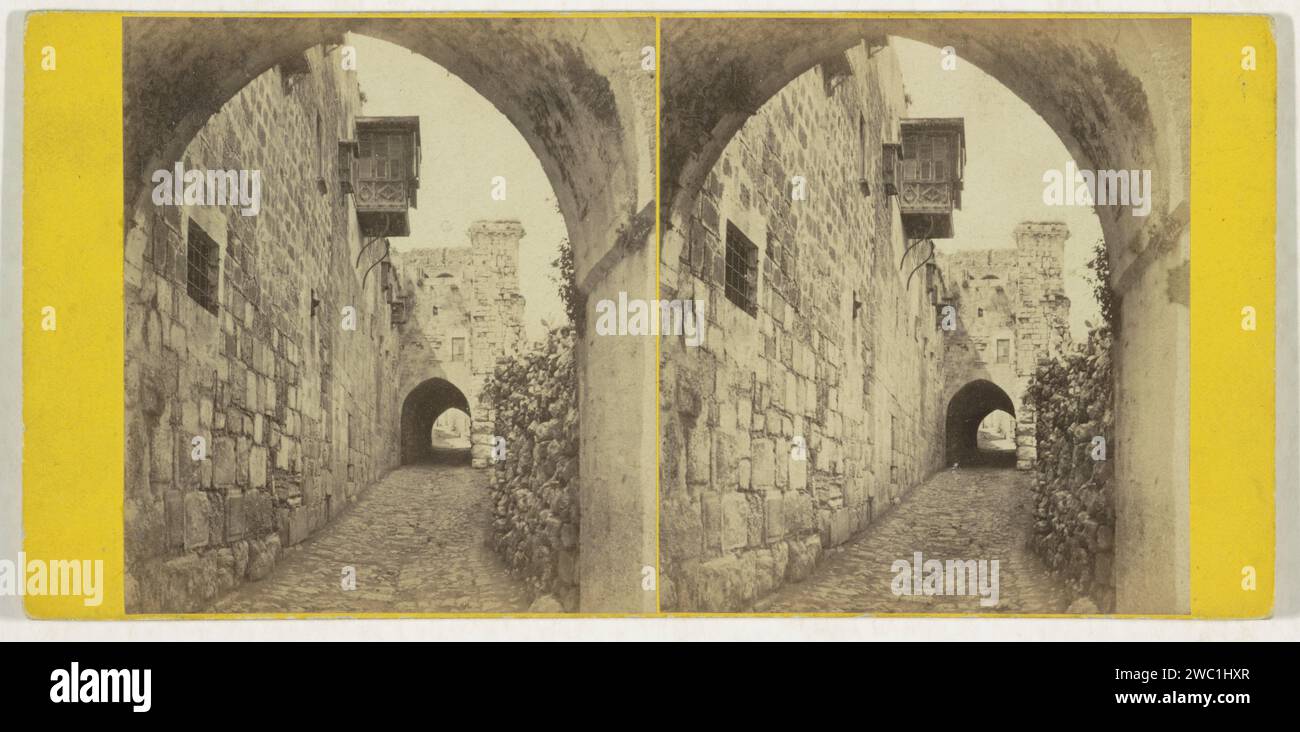 Via Dolorosa in Jeruzalem, Frank Mason Good, 1866 - 1875 stereograph ...