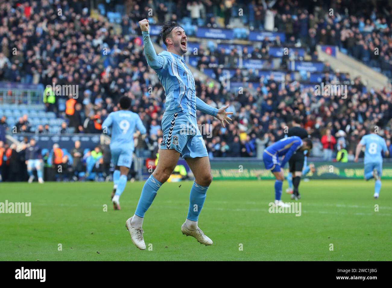 Liam Kitching of Coventry City celebrates his side's goal to make it 2 ...