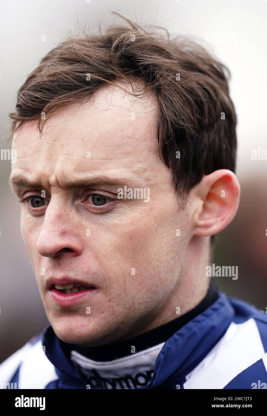 Jockey JJ Slevin at Kempton Park, Sunbury-on-Thames. Picture date ...