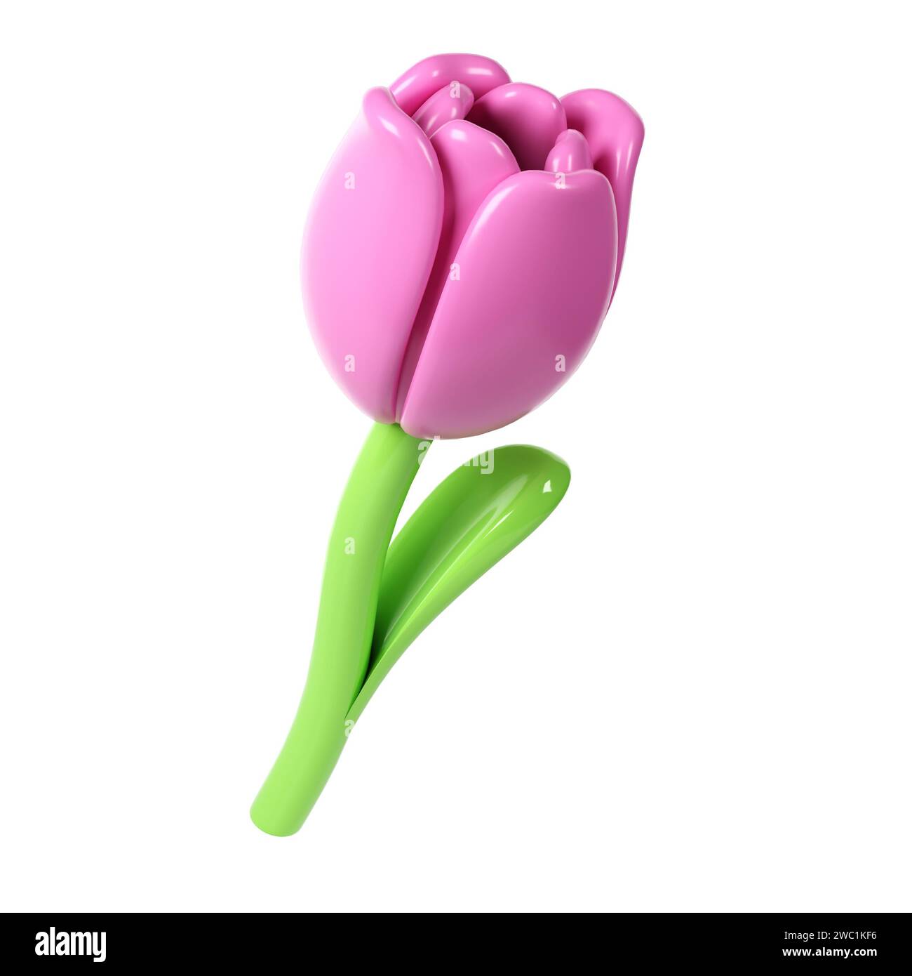 3d lilac Tulip Flower Cartoon Style for Bouquet or Decoration. Love ...