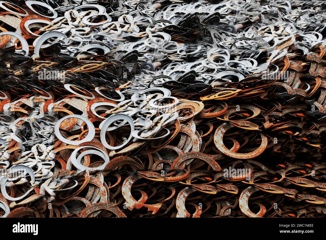Texture of a metal dump. metal structures and scrap metal texture Stock ...