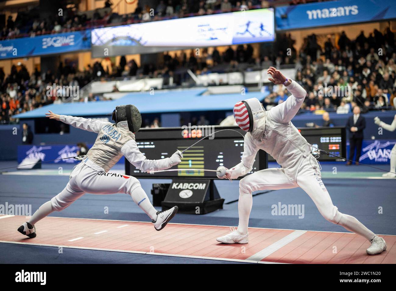 Paris, France. 13th Jan, 2024. Fencing Match (FOIL) between ITKIN Nick ...