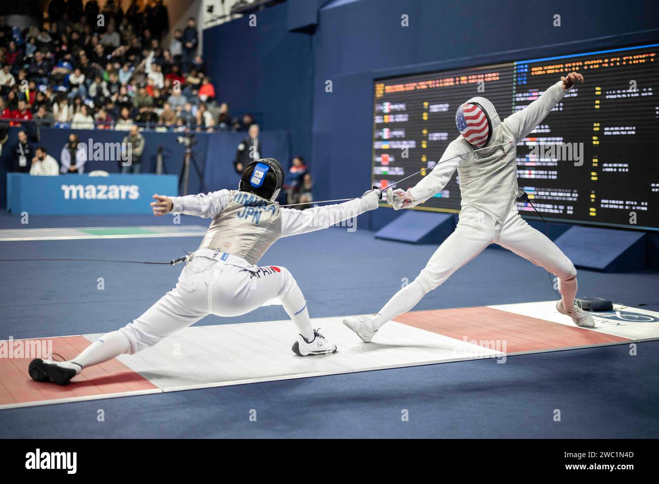 Paris, France. 13th Jan, 2024. Fencing Match (FOIL) between ITKIN Nick ...