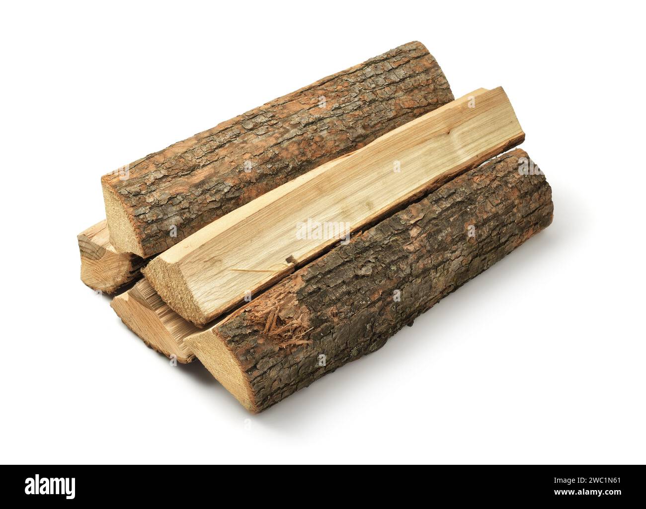 Log pile closeup Cut Out Stock Images & Pictures - Alamy