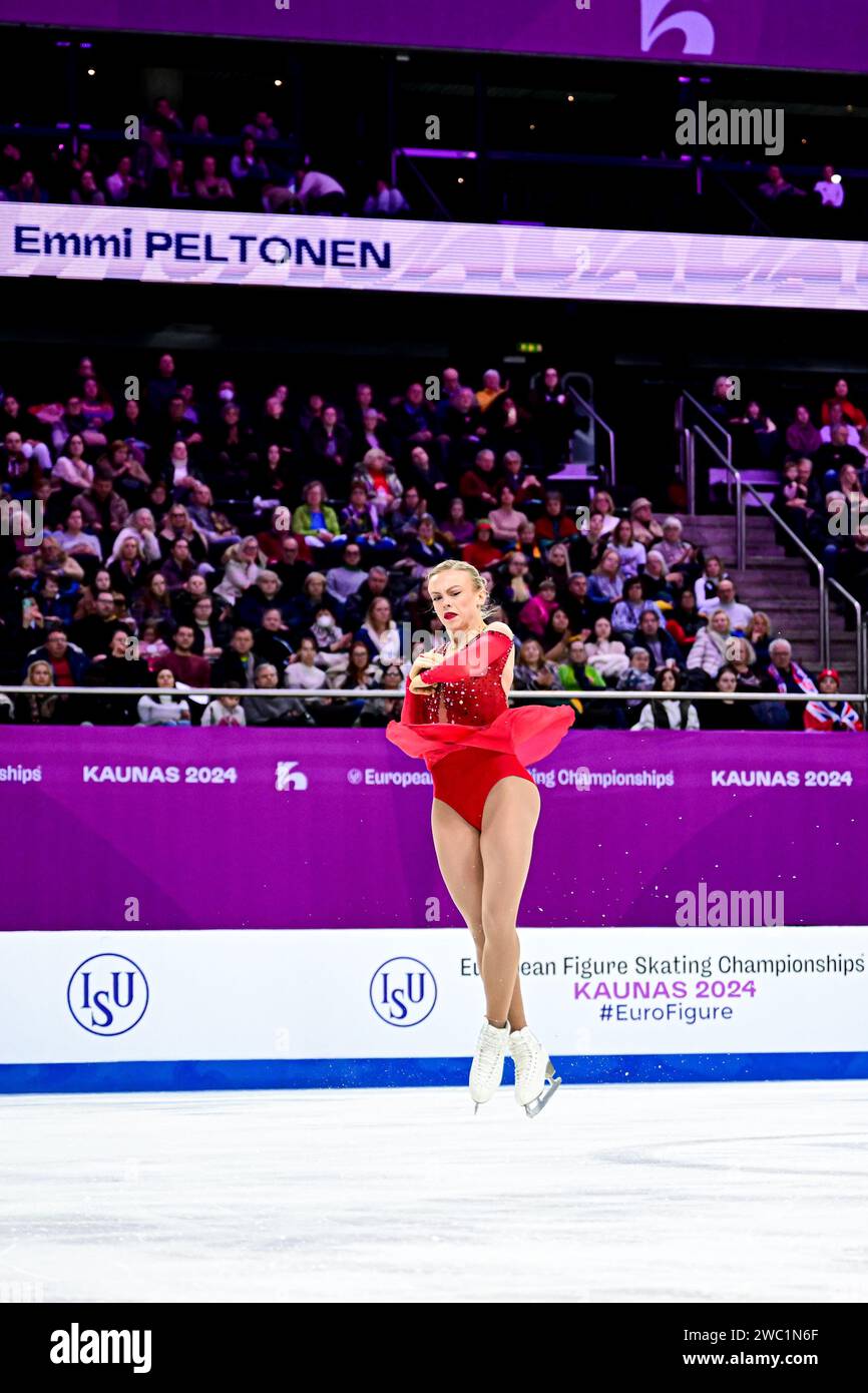 Emmi PELTONEN (FIN), during Women Free Skating, at the ISU European Figure Skating Championships ...