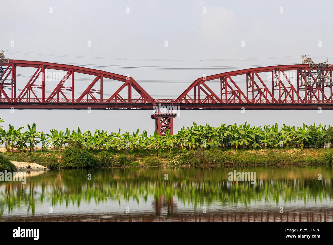 Hardinge Bridge steel railway truss bridge over the Padma River ...