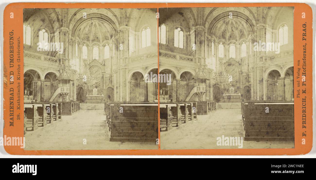 Interieur van de Church of the Assumption stereograph ...