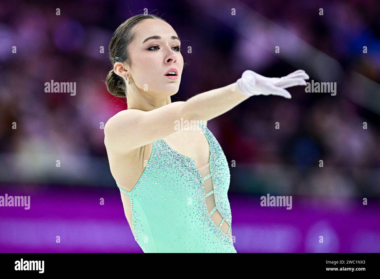 Anastasia GOZHVA (UKR), during Women Free Skating, at the ISU European Figure Skating ...