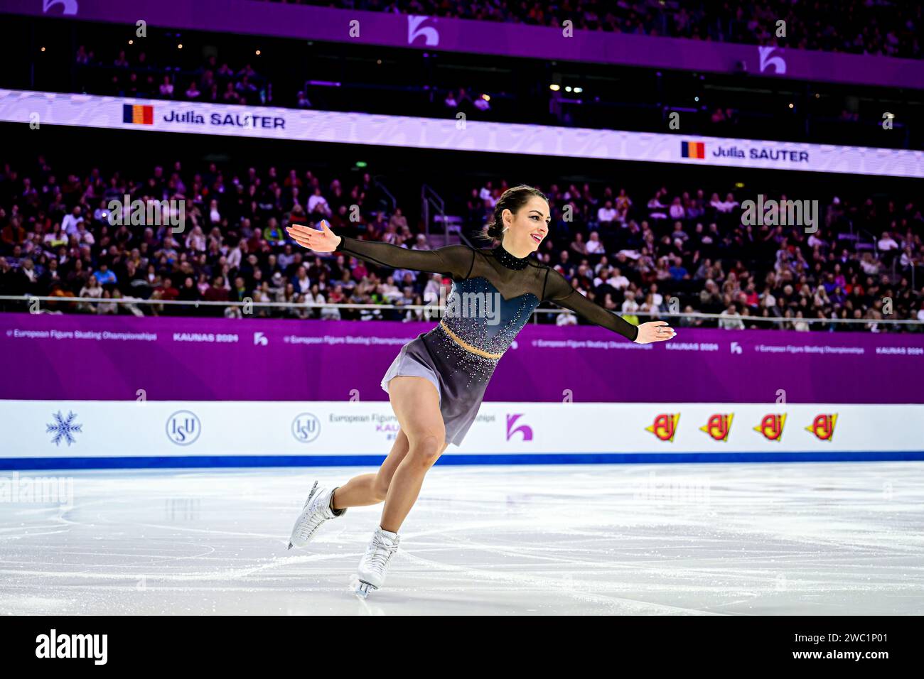 Julia SAUTER (ROU), during Women Free Skating, at the ISU European ...
