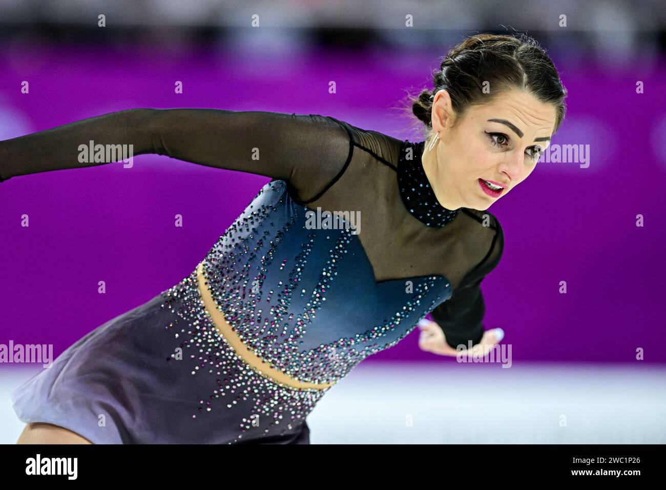 Julia SAUTER (ROU), during Women Free Skating, at the ISU European ...