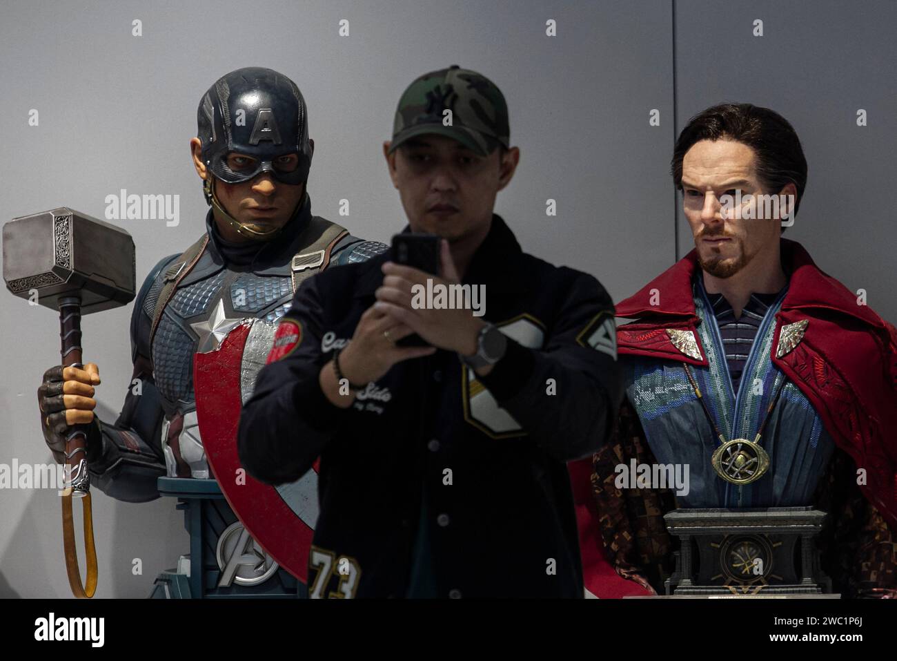 Sleman, Yogyakarta, Indonesia. 13th Jan, 2024. A man takes a selfie ...