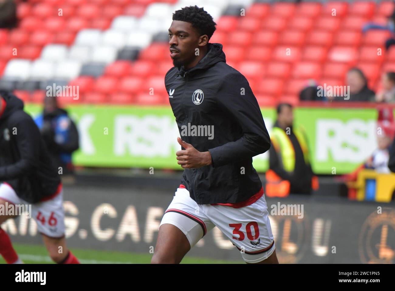 London, England. 13th Jan 2024. Tyreeq Bakinson of Charlton Athletic ...