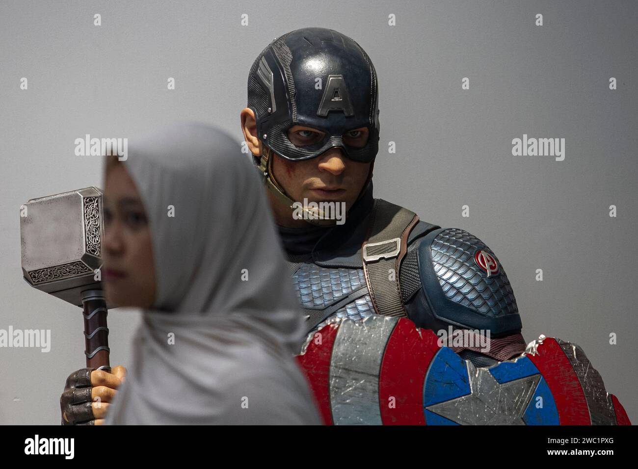 Sleman, Yogyakarta, Indonesia. 13th Jan, 2024. A woman look at a ...