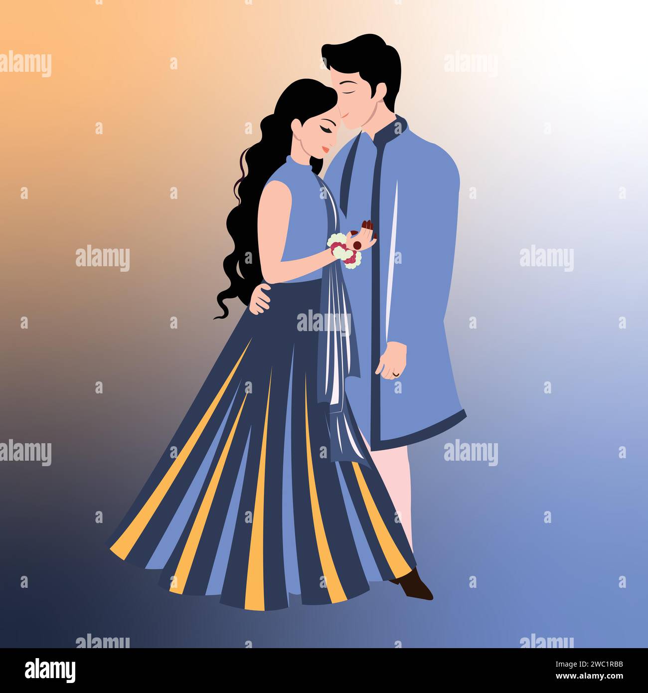 Portrait poses traditional dress Stock Vector Images - Alamy