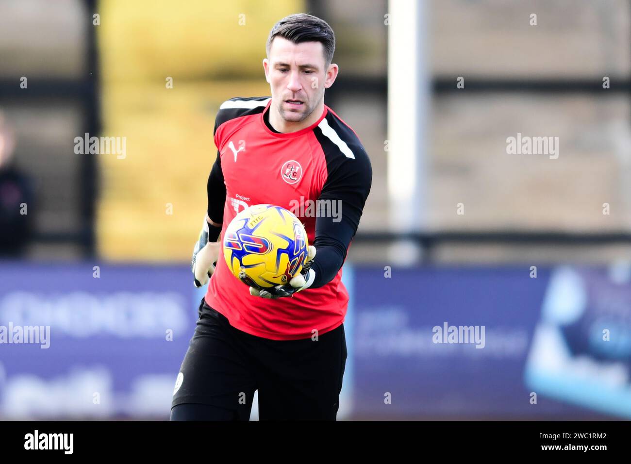 Goalkeeper Jay Lynch (13 Fleetwood) warms up during the Sky Bet League ...