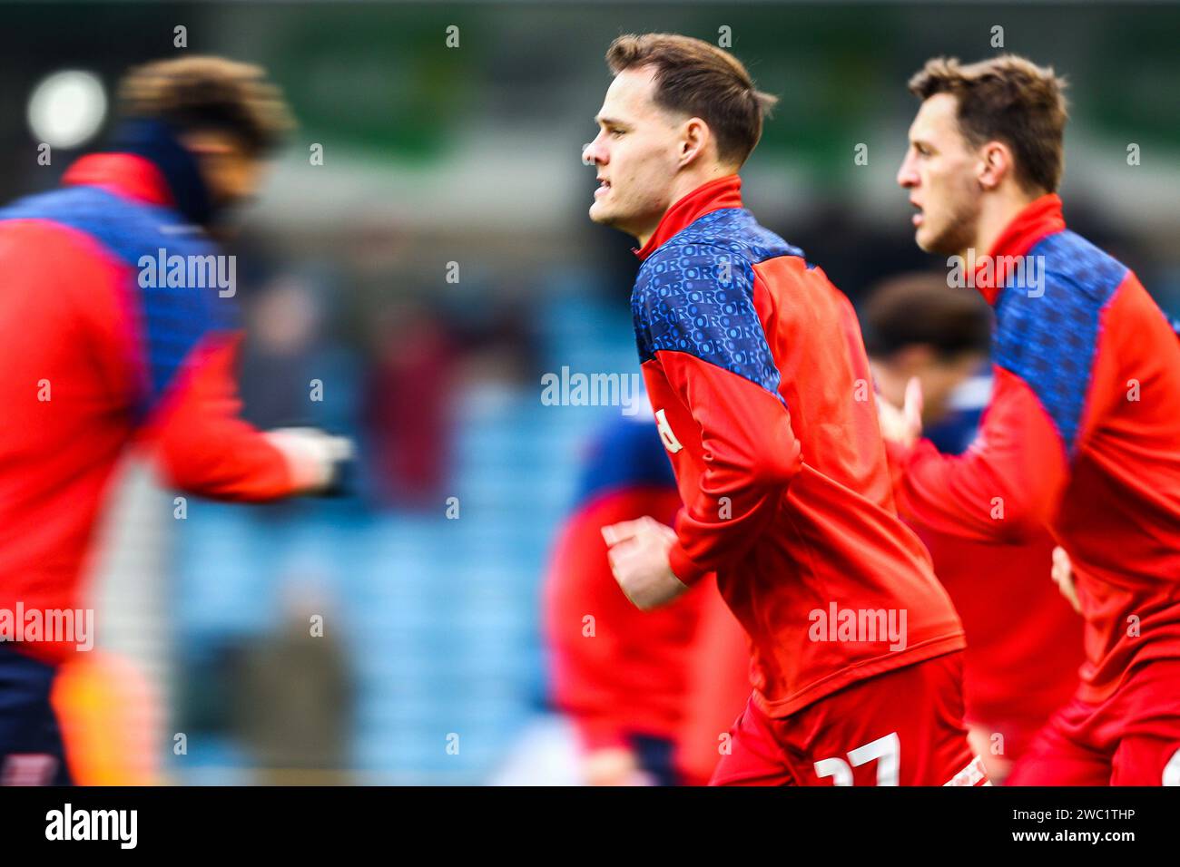 Middlesbrough's Lukas Engel warming up before the Sky Bet Championship ...