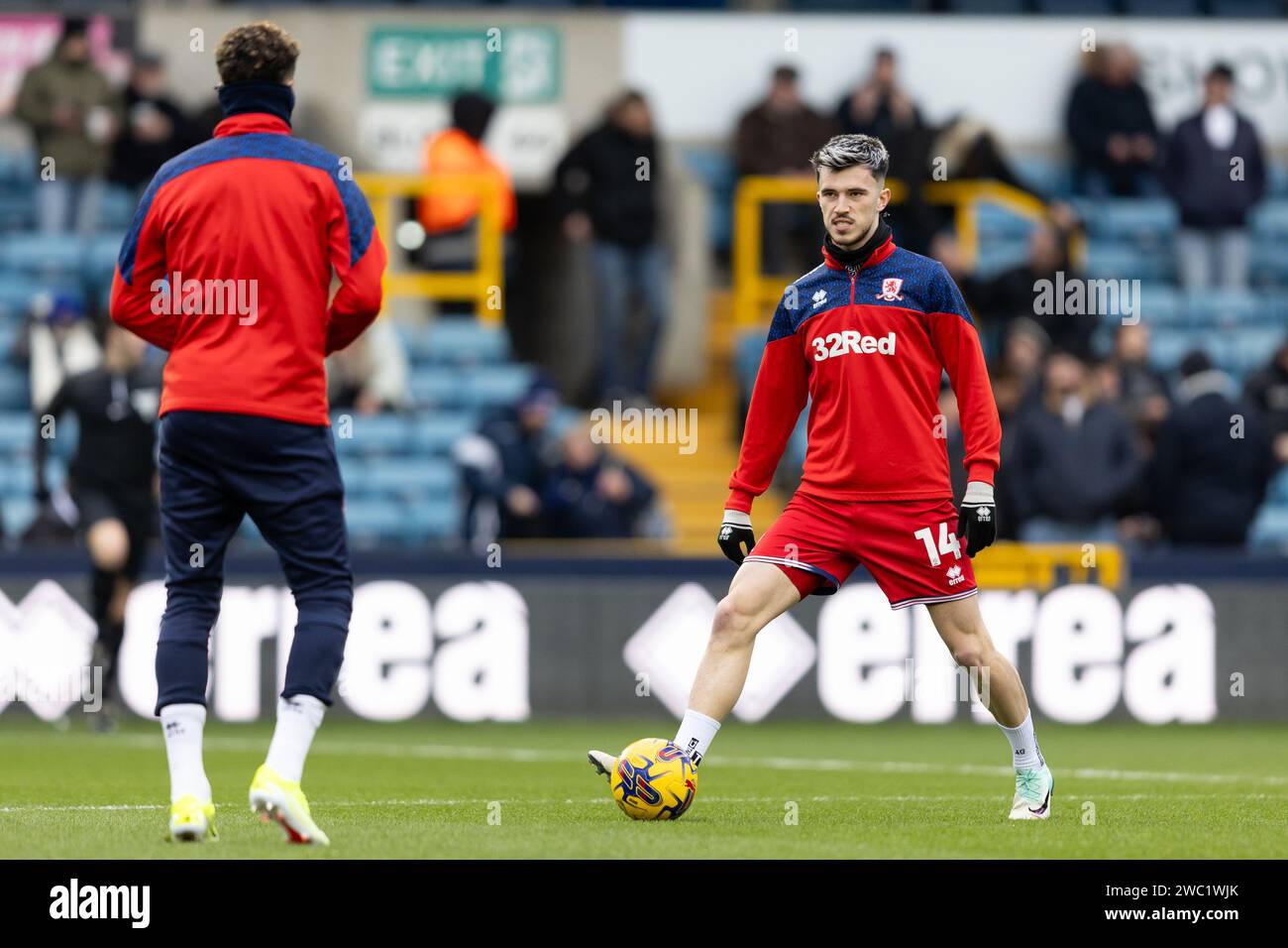 London, UK. 12th Sep, 2020. Alex Gilbert of Middlesbrough warming up ...