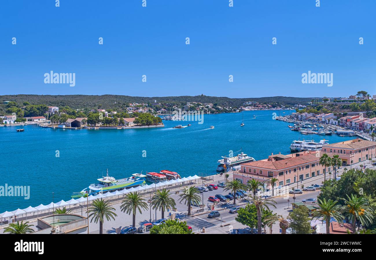Mahon/Menorca, Spain, the harbor seen from the old town Stock Photo - Alamy