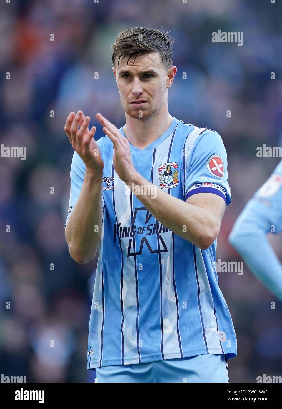 Coventry City's Ben Sheaf applauds the fans at full-time after the Sky ...
