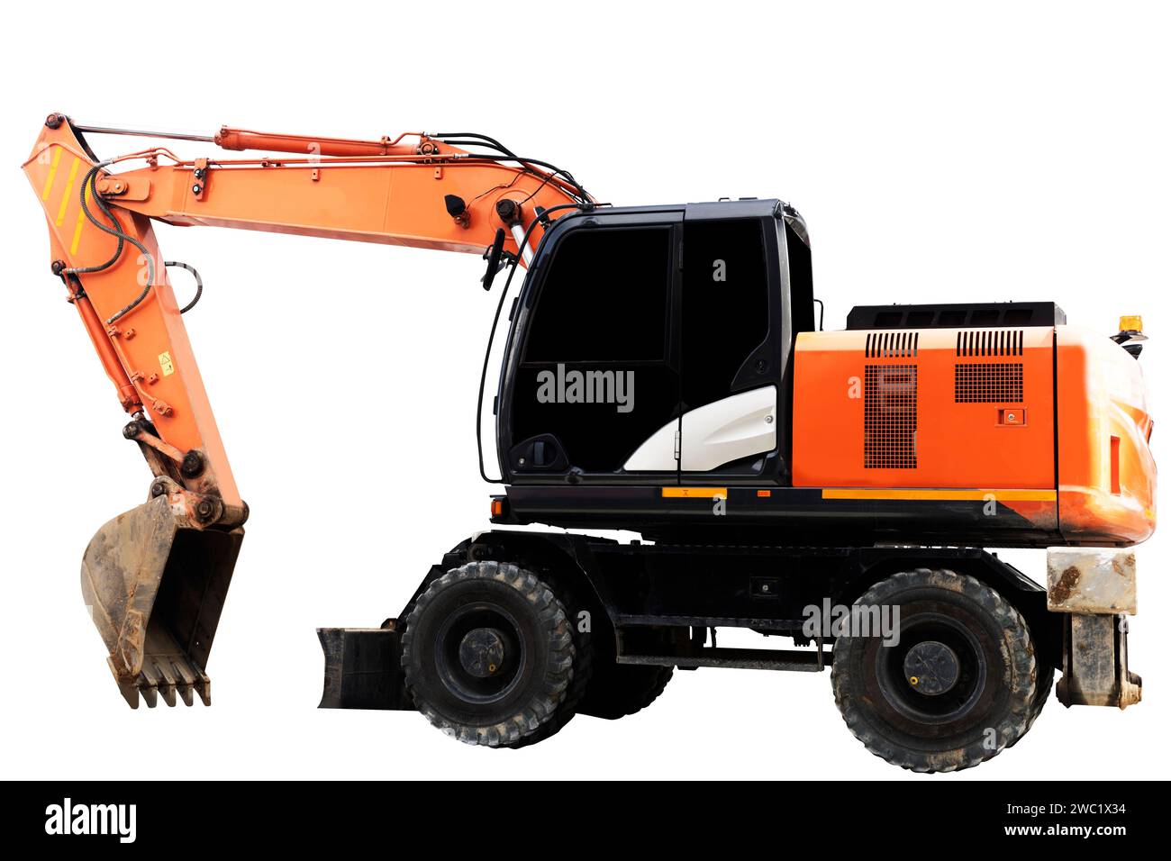 Backhoe loader isolated on white background with clipping path Stock ...