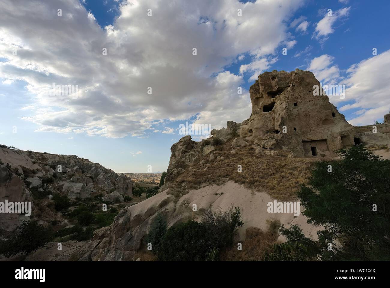 Beautiful caved inside mountain scenery of Cappadocia in Turkey ...