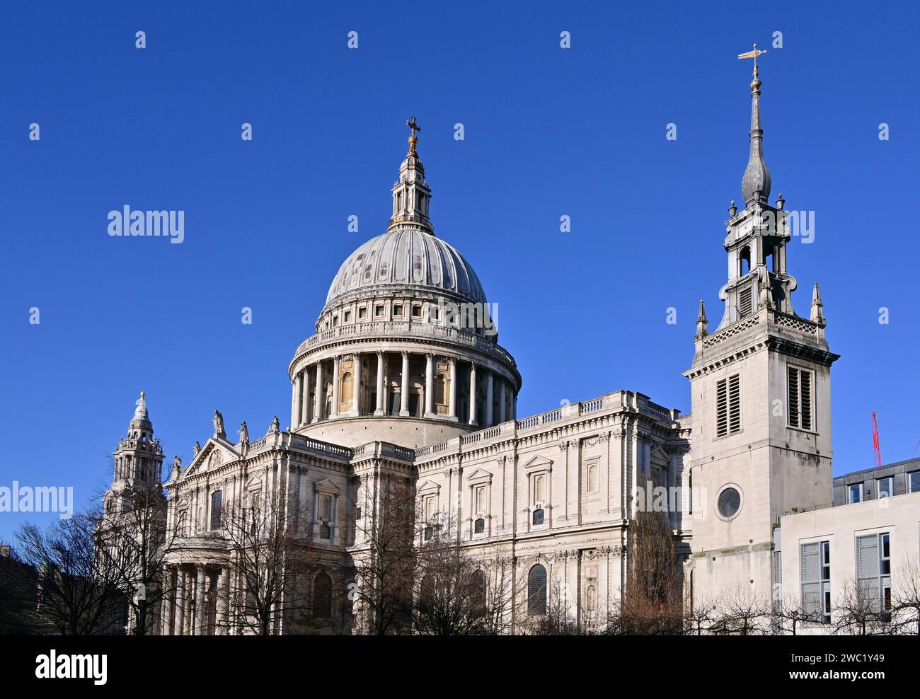 St Paul's cathedral and the tower of former church of St Augustine ...