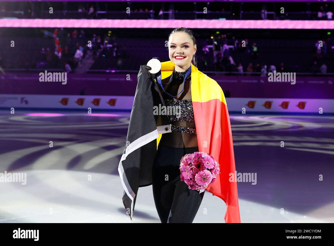 Winner Loena Hendrickx of Belgium poses for a picture after a medal ...