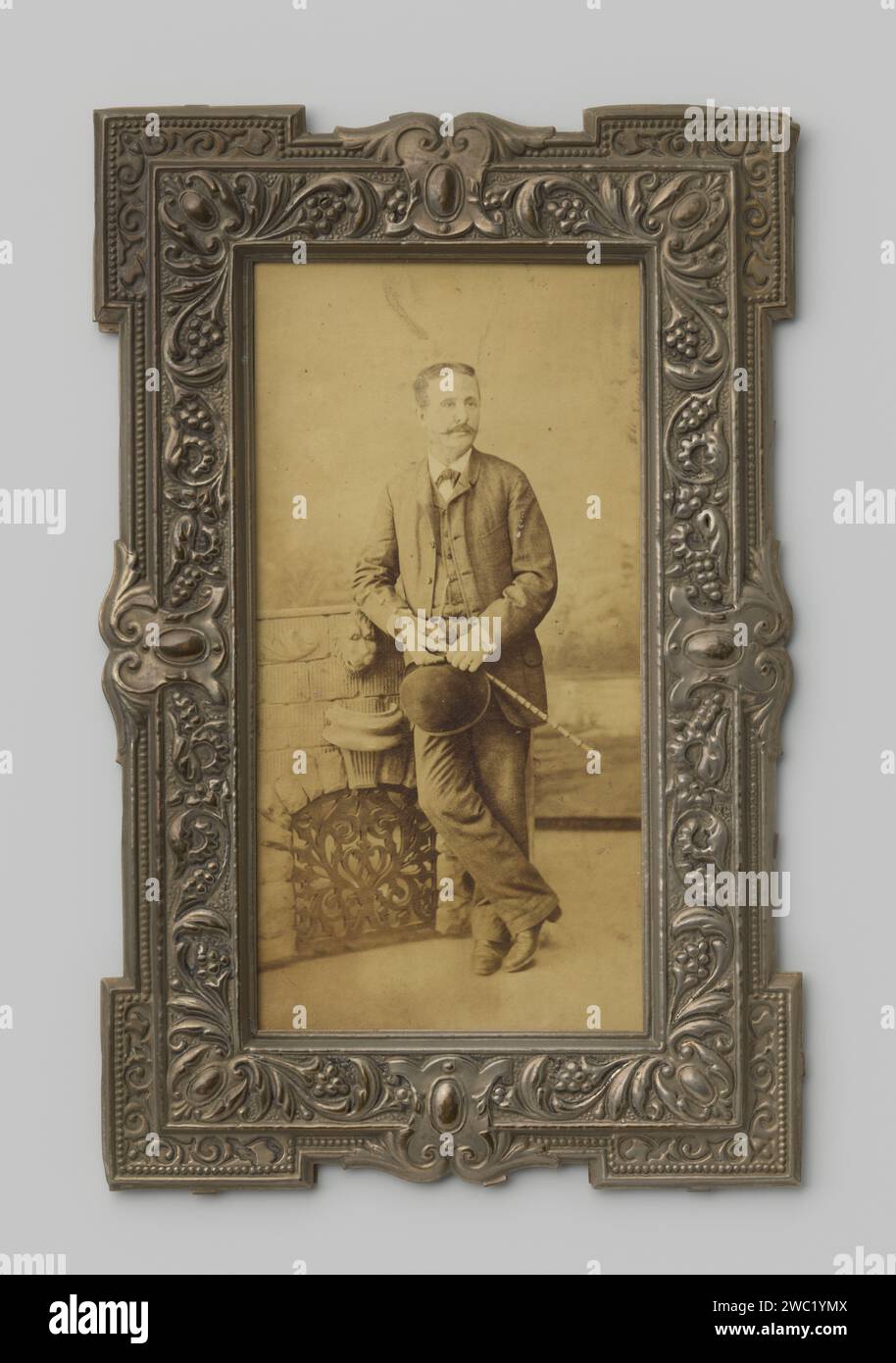 Portrait of an unknown man with hat and stick, 1880 - 1900 photograph ...
