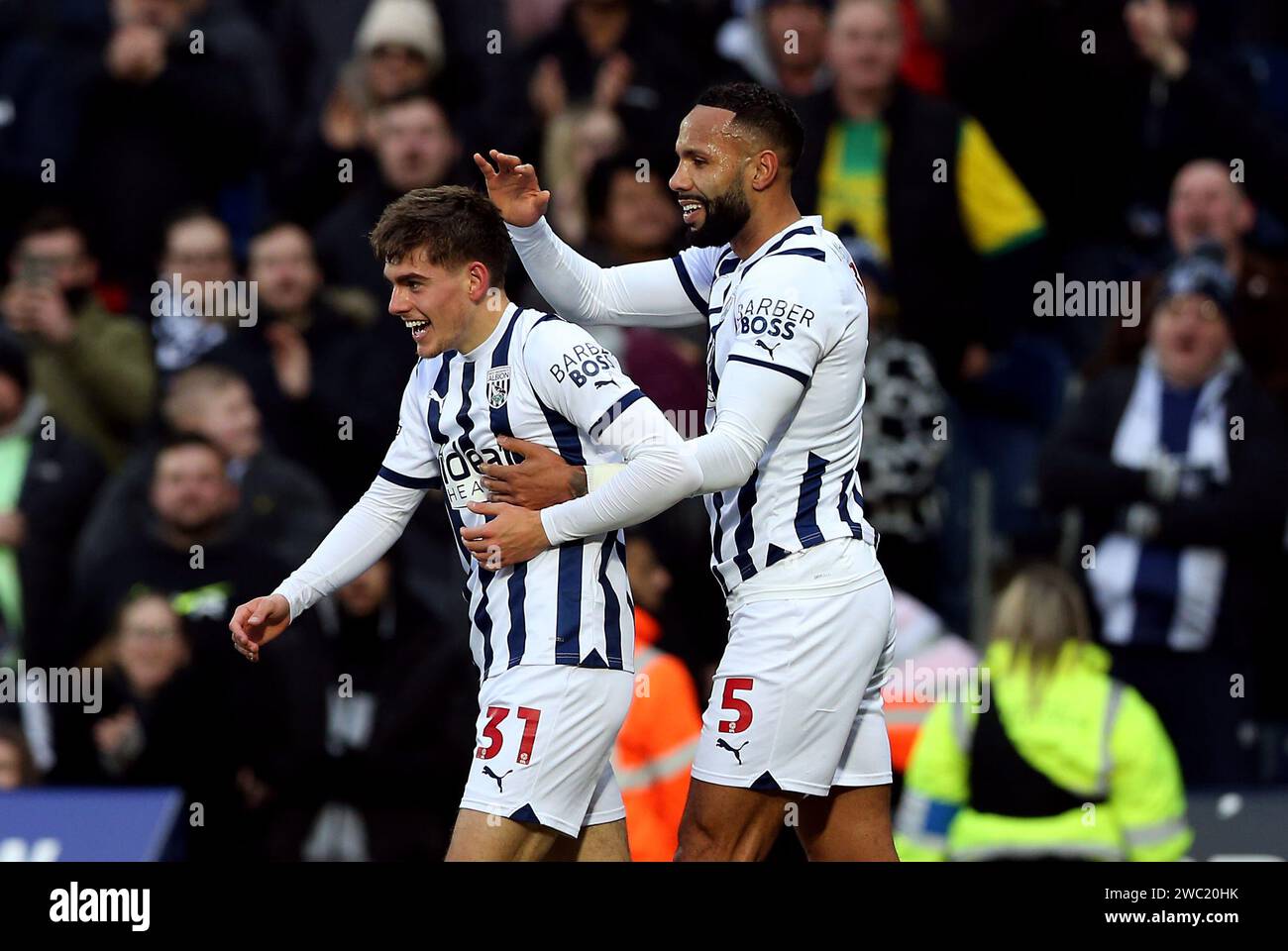 West Bromwich Albion's Tom Fellows celebrates scoring their side's ...