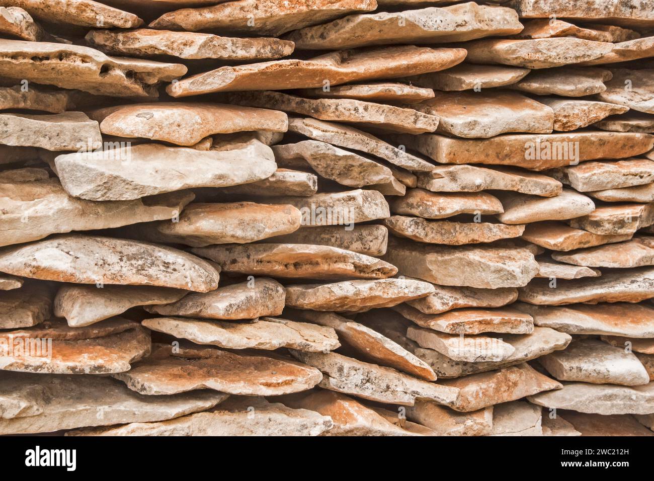 Stone wall made of stone slabs closeup as background Stock Photo - Alamy