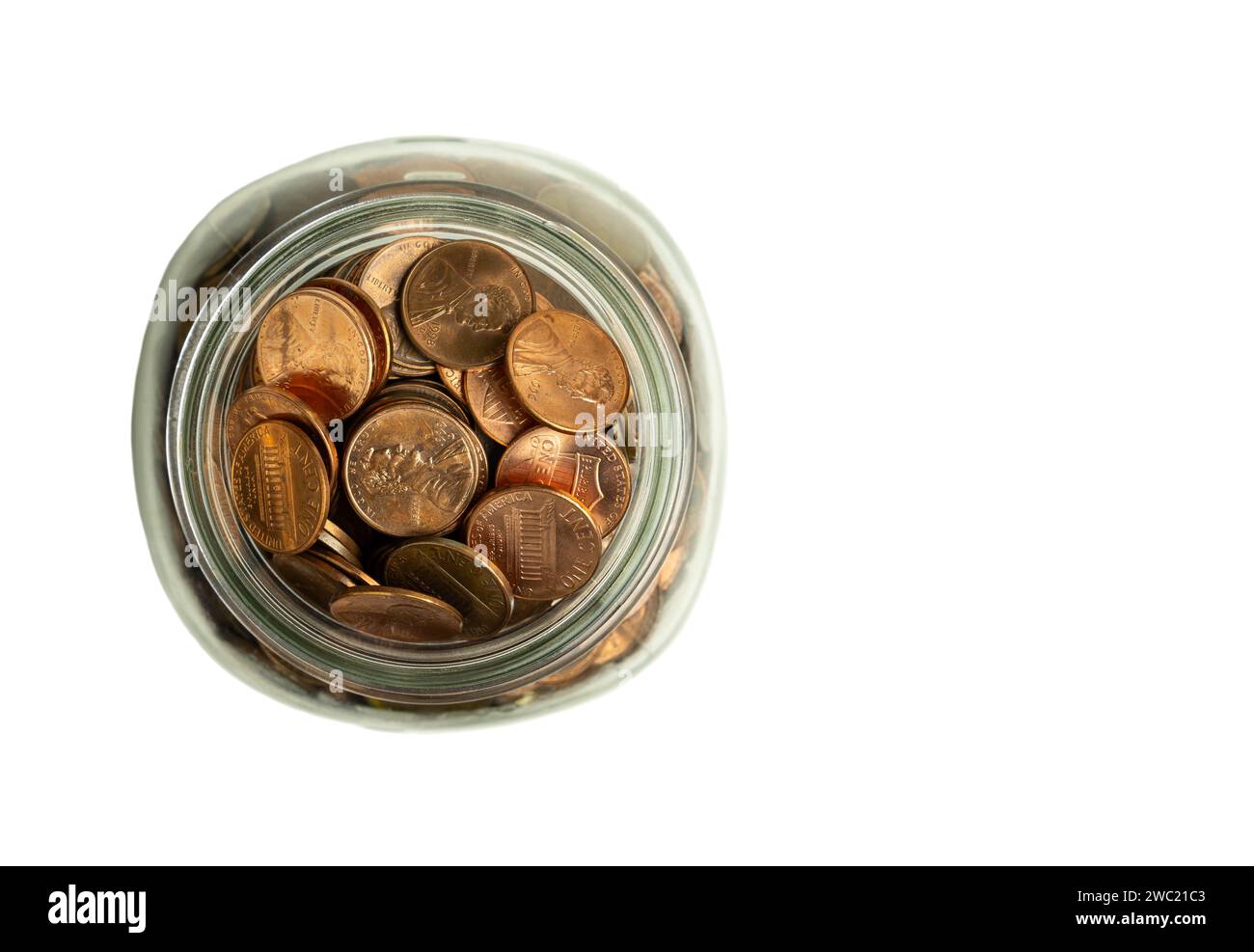 Glass jar money top view hi-res stock photography and images - Alamy