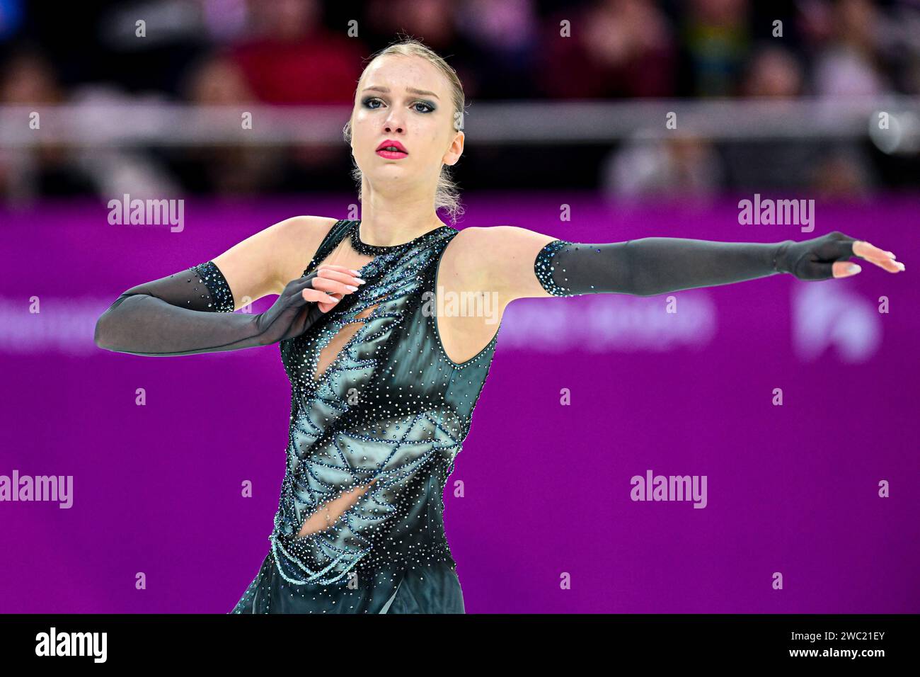 Alexandra FEIGIN (BUL), during Women Free Skating, at the ISU European Figure Skating ...