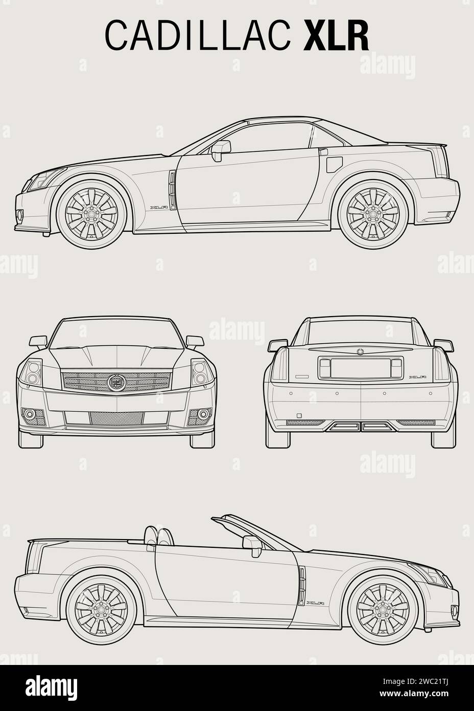 Classic cadillac detail Stock Vector Images - Alamy
