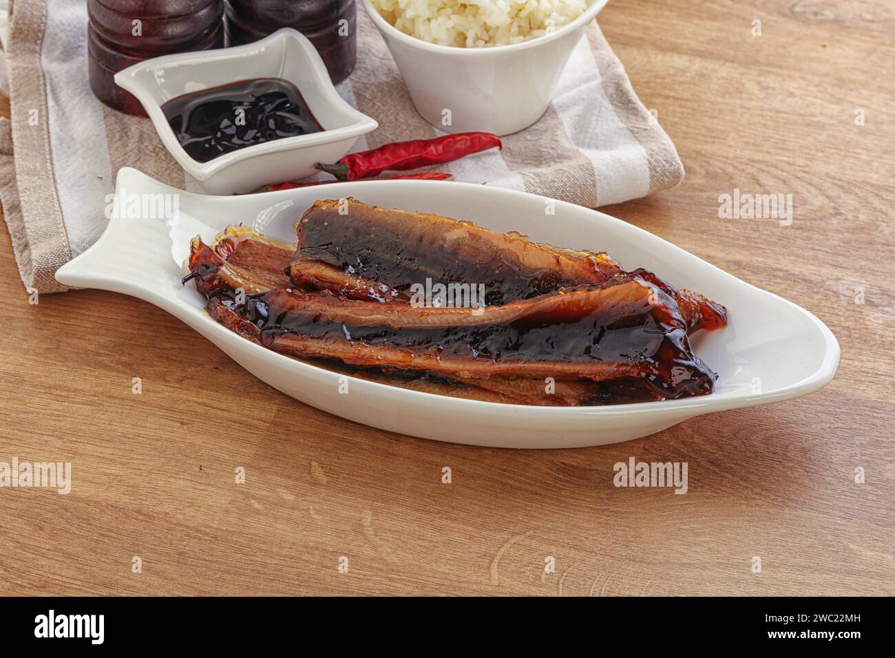 Roasted eel fish in unagi sause Stock Photo - Alamy