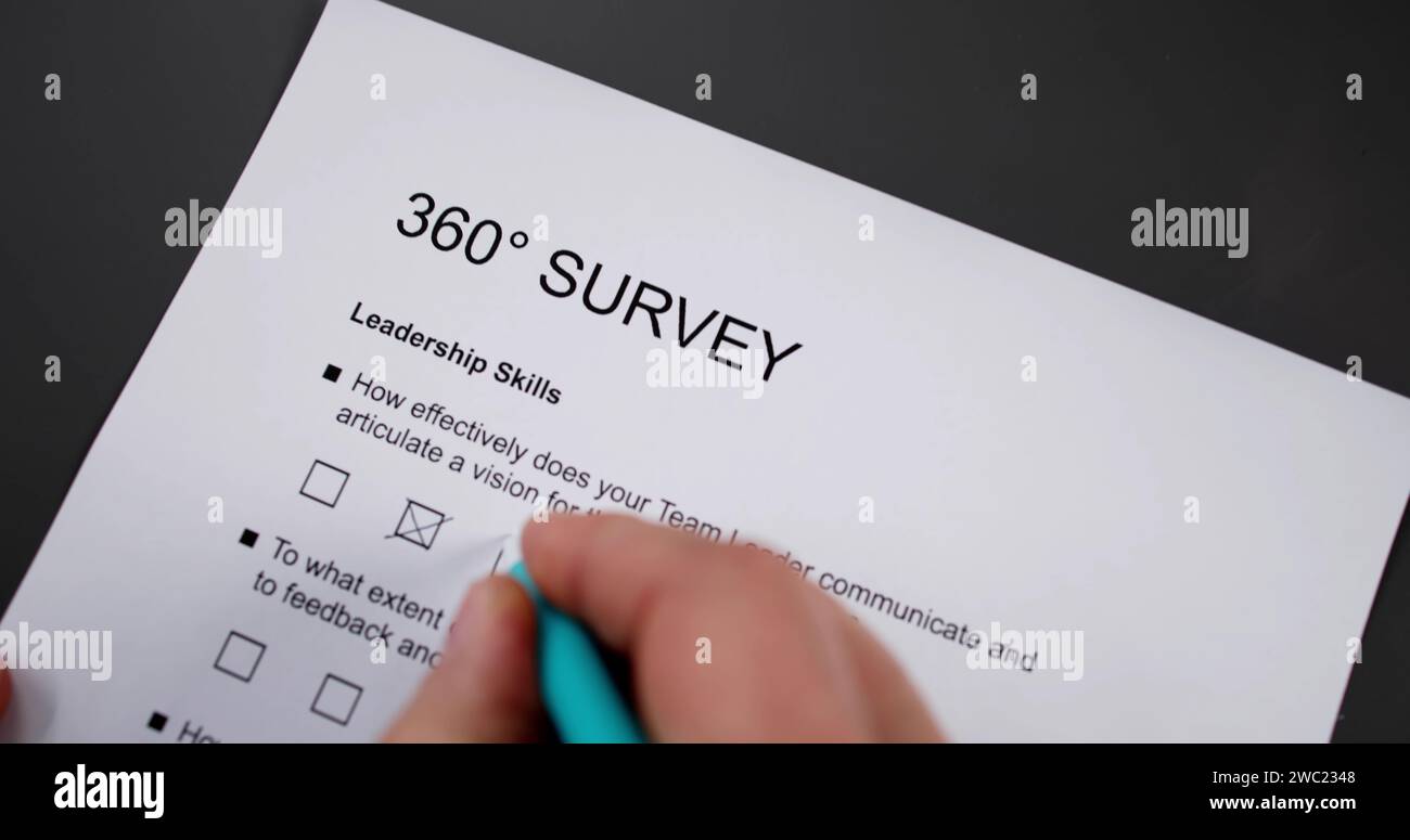 Business Report Survey Text Concept. 360 Review Stock Photo - Alamy