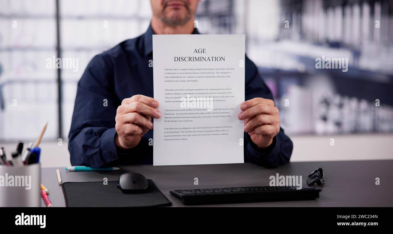 Age Discrimination Concept. Employment And Workplace Equality Stock ...