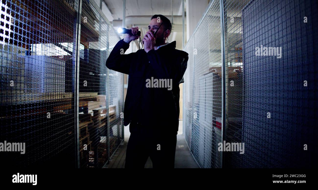 Night warehouse security guard hi-res stock photography and images - Alamy