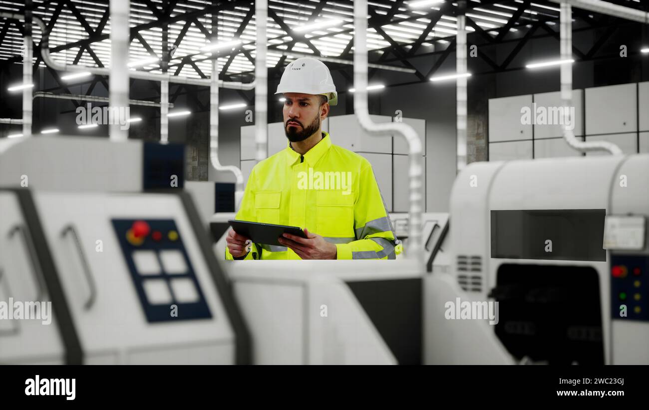 Factory Inspector Checking Factory. OSHA Industrial Inspection Stock ...